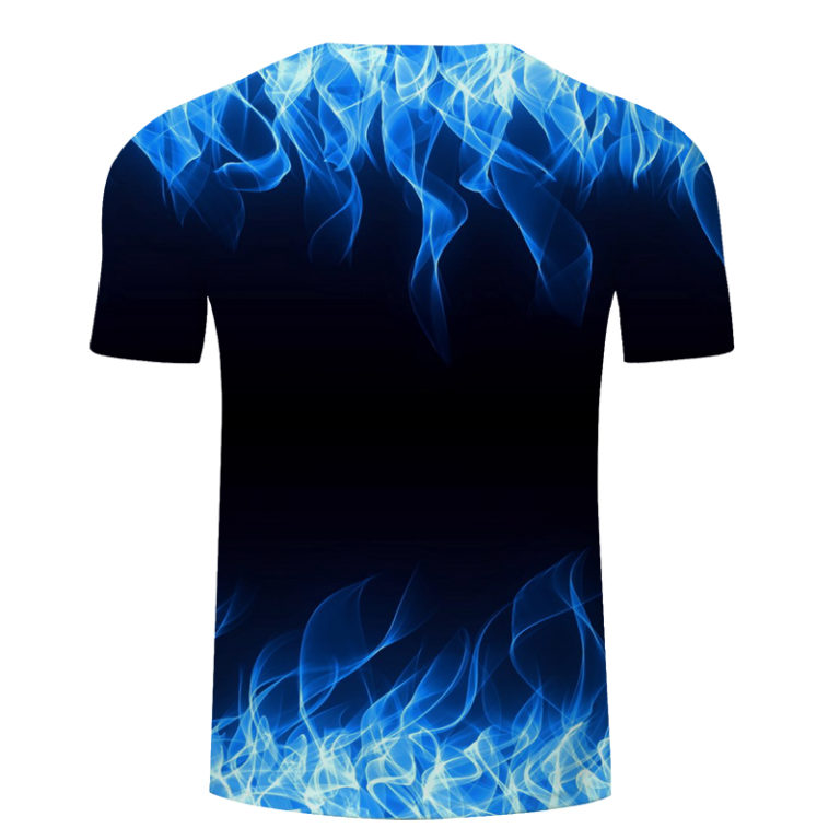 Blue Flaming Design T-Shirt (Unisex) - Super-Tees